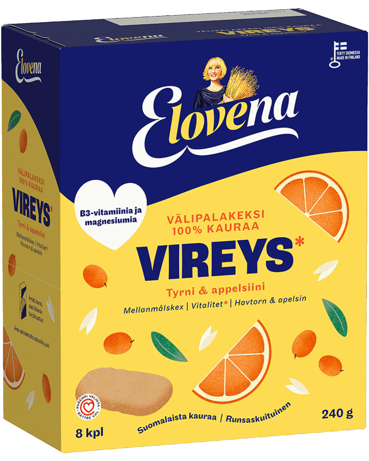 Elovena Välipalakaurakeksi 100% Kauraa Tumma suklaa - elovena.fi